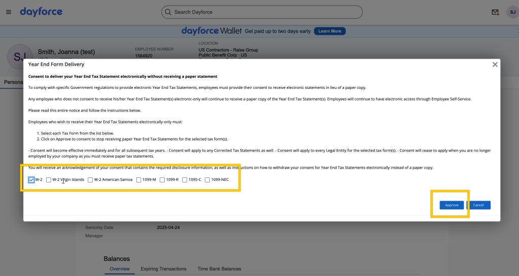 How to update your year-end form delivery (e.g., W-2) in Dayforce ...