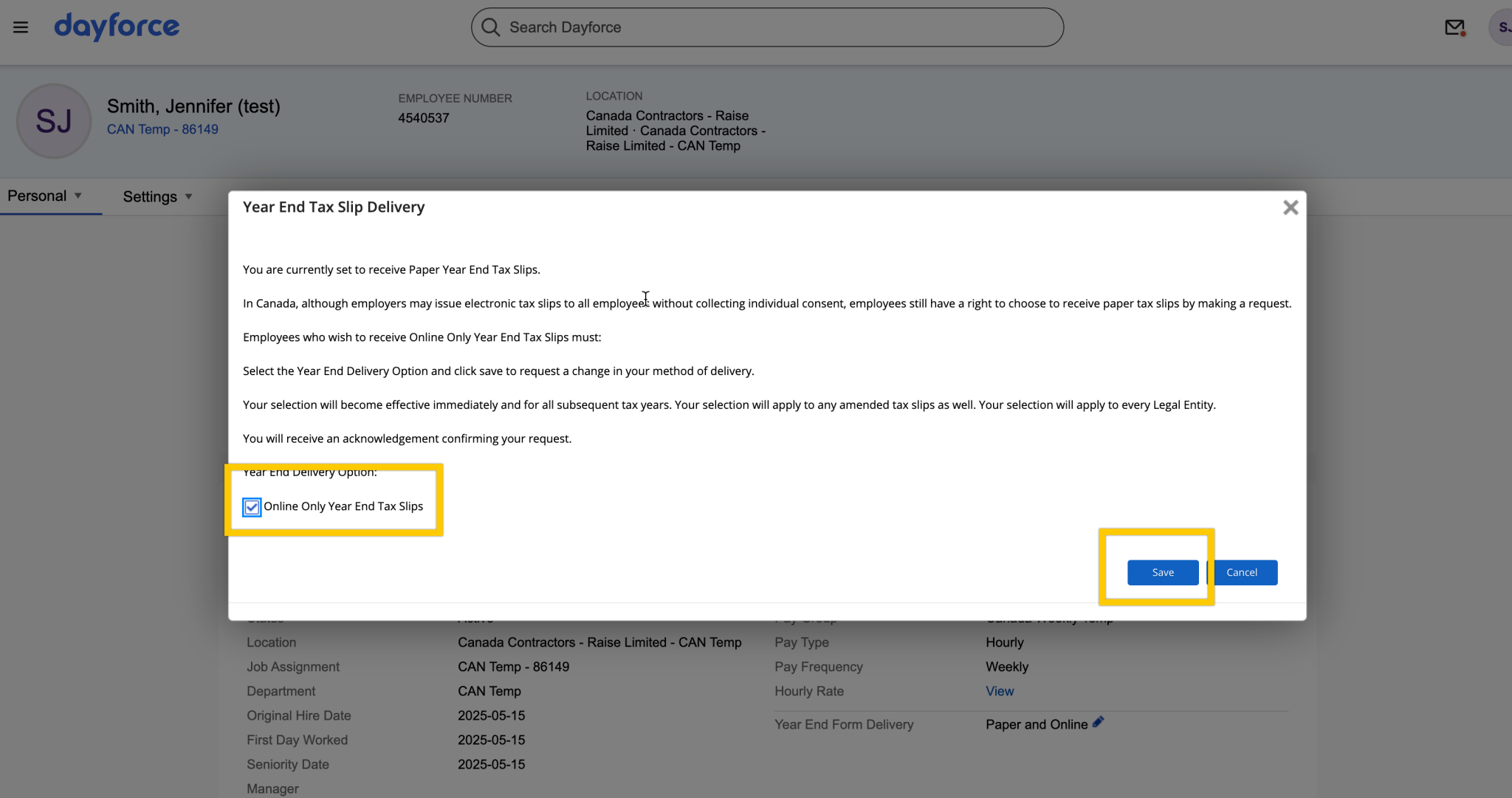 How to update your year-end form delivery (e.g., T4) in Dayforce ...